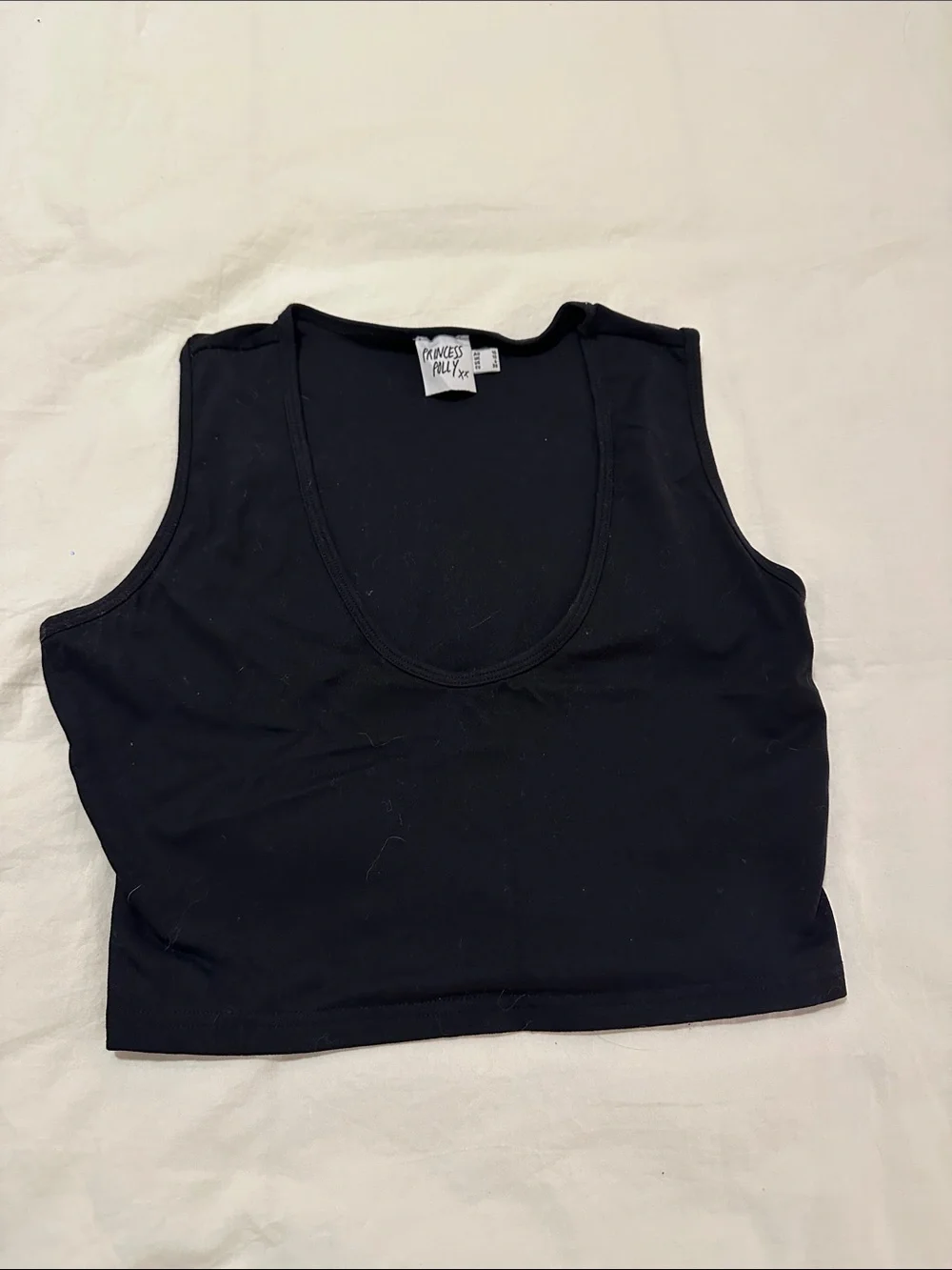 Princess Polly | Tops | Princess Polly Black Scoop Neck Crop Tank ...